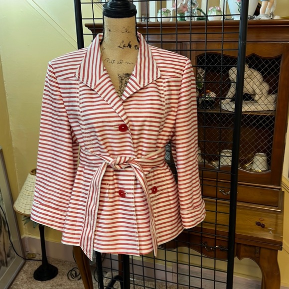Basler | Jackets & Coats | Basler Black Label Red And White Stripe ...